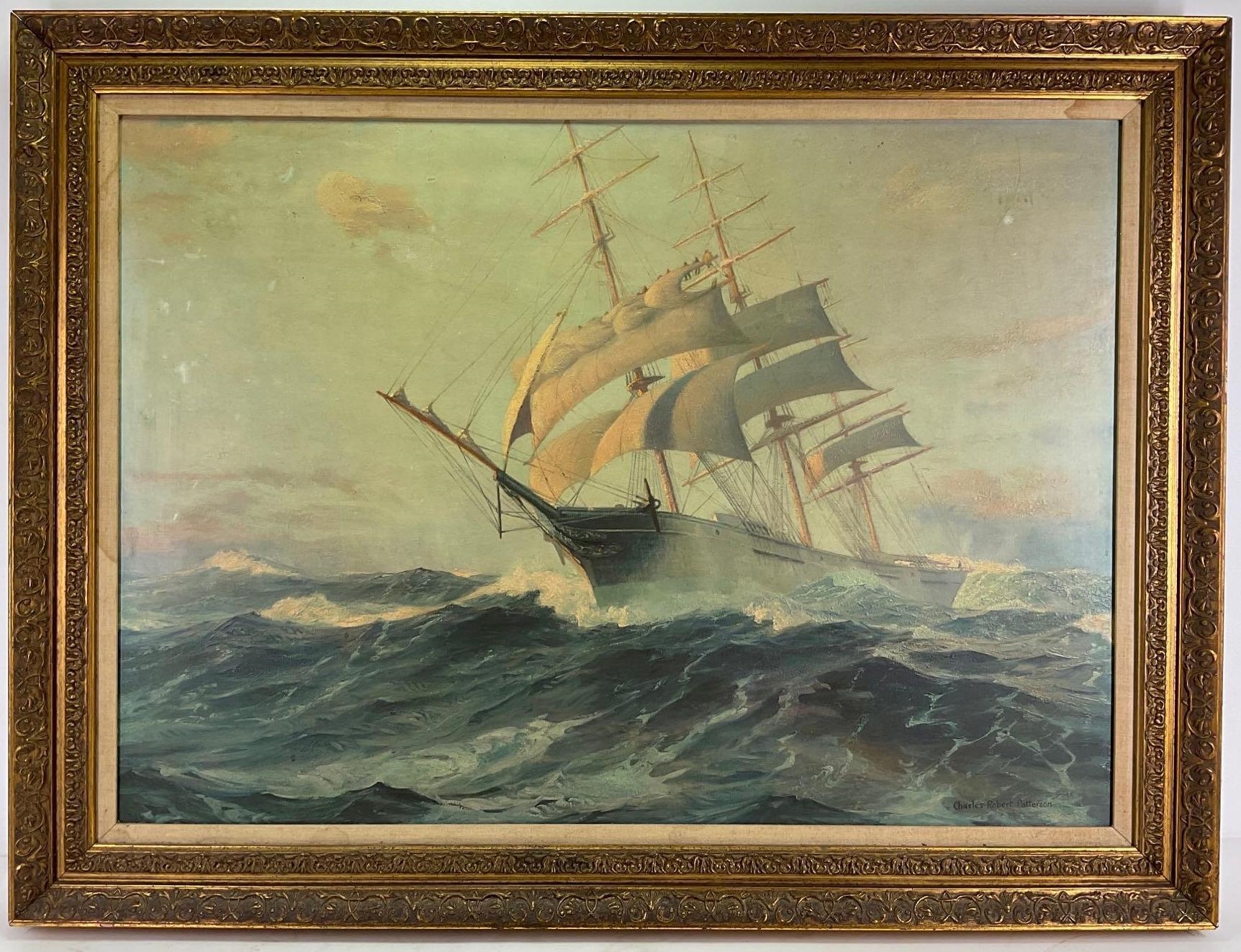 Charles Patterson | Masted ship on open seas | MutualArt