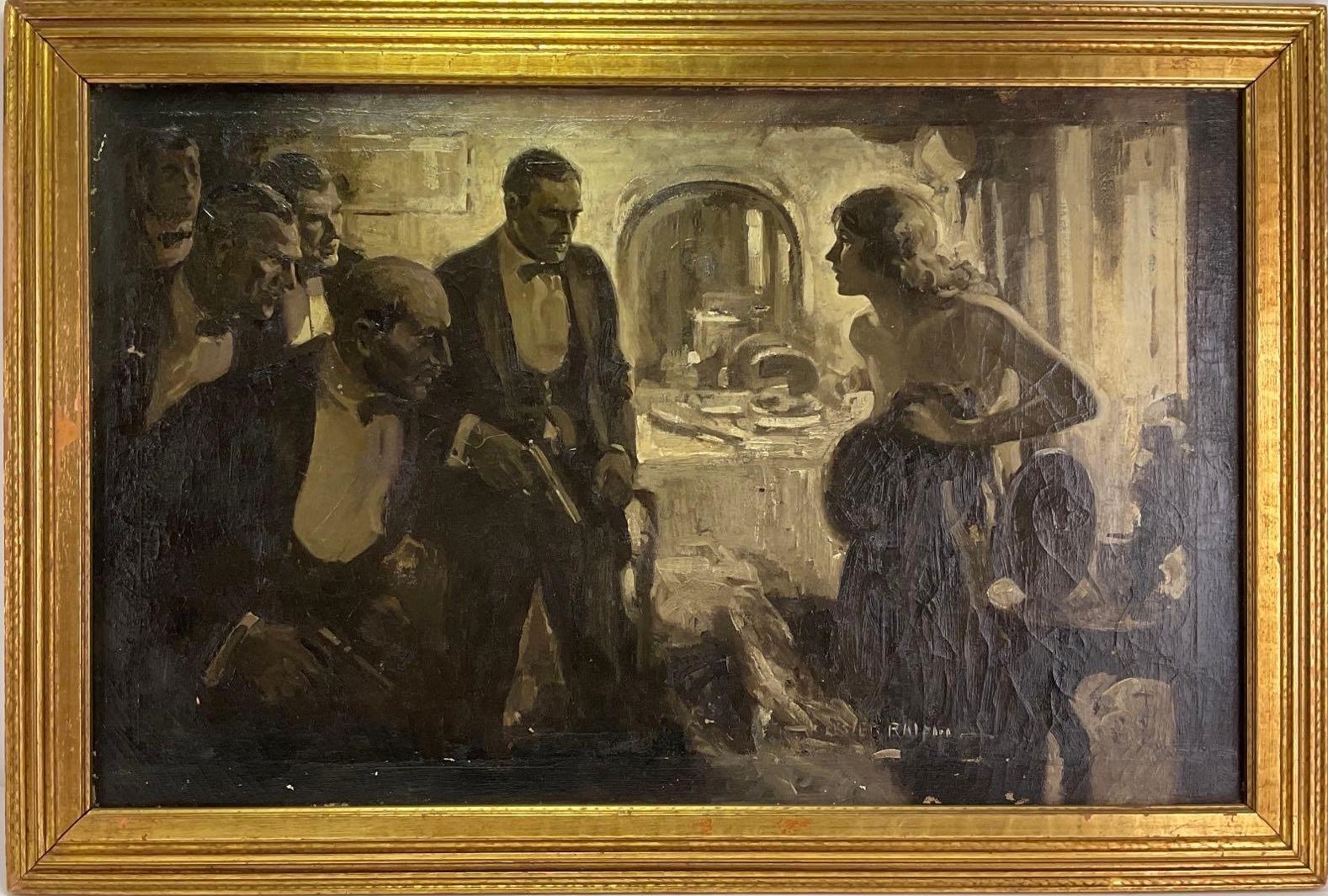 Lester Ralph | Illustrative scene of gangsters | MutualArt