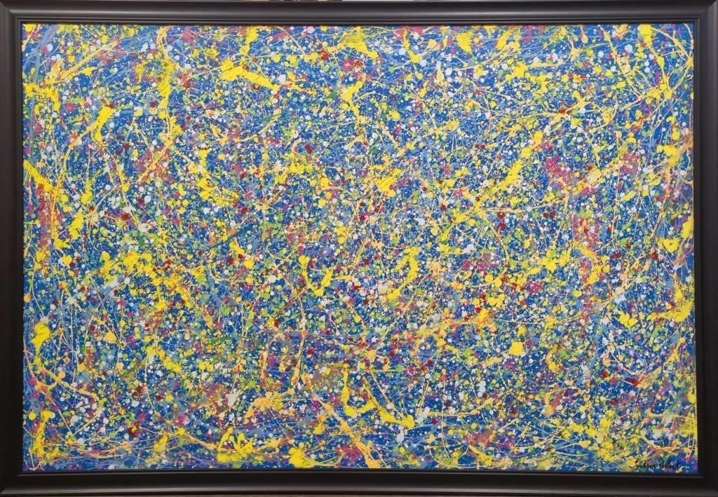 Jackson Pollock | HUGE Original in Manner of Jackson Pollock, Canvas ...