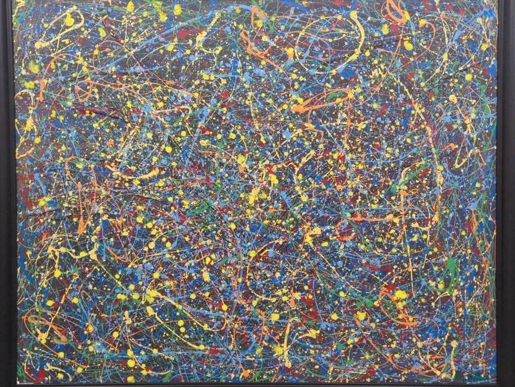 Jackson Pollock | HUGE Original in Manner of Jackson Pollock, Canvas ...
