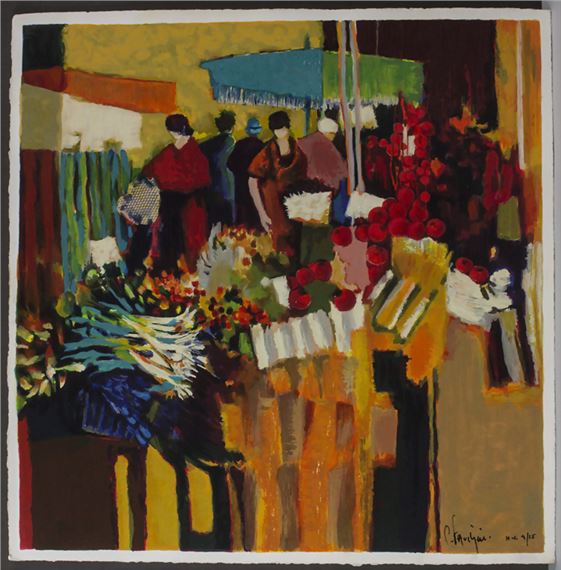 Claude Fauchère | Marktszene' / 'A market scene | MutualArt