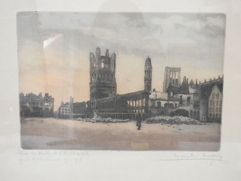 Marcel Augis | Ypres les Halles and Town Hall (after the bombardment of ...