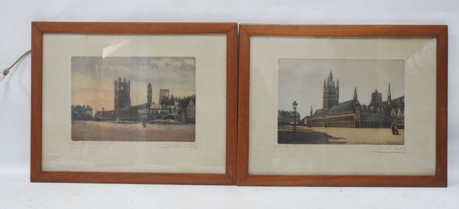 Marcel Augis | Ypres les Halles and Town Hall (after the bombardment of ...