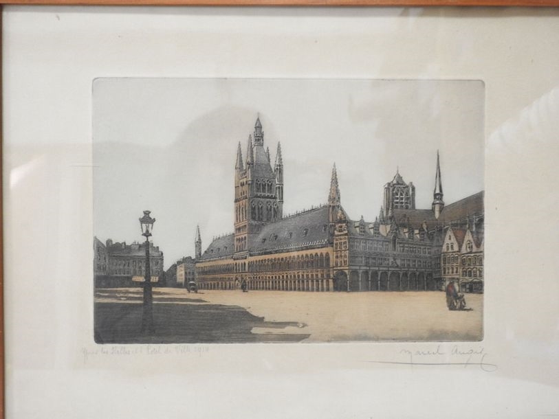 Marcel Augis | Ypres les Halles and Town Hall (after the bombardment of ...