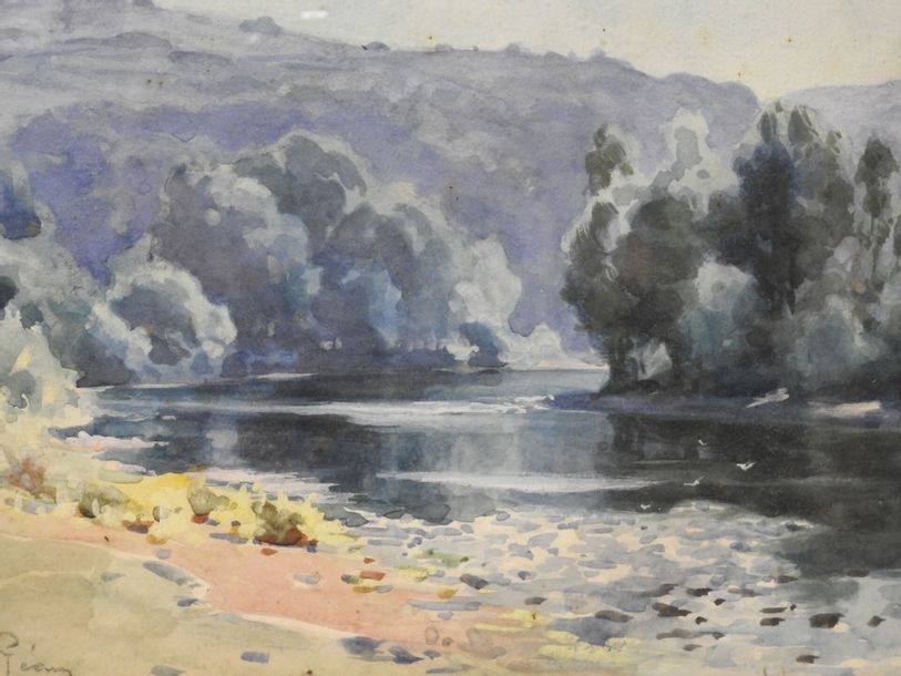 Rene Pean | Walk on the heights and view of the lake | MutualArt