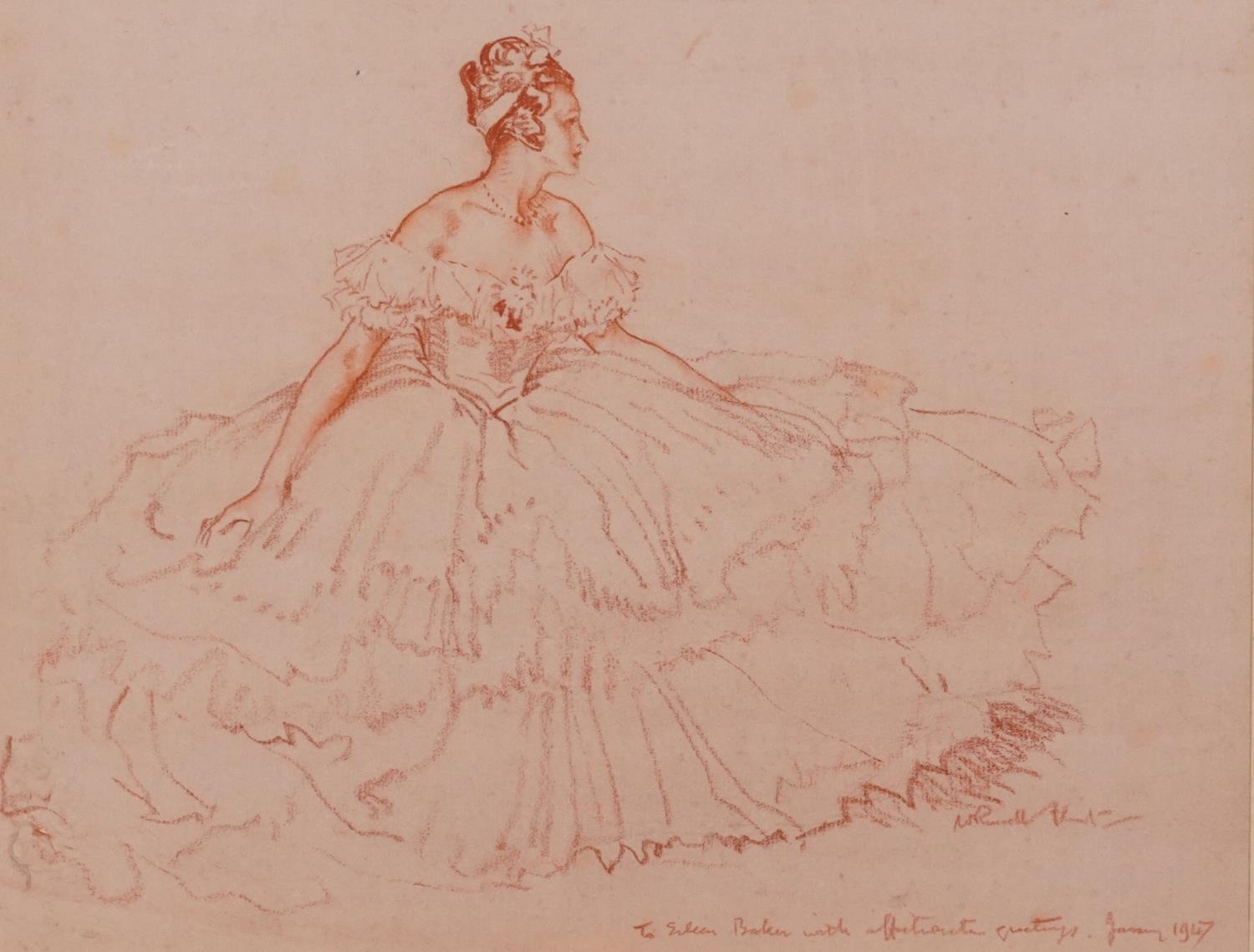 William Russell Flint | Full length portrait of Eileen Baker (Mid 20th ...
