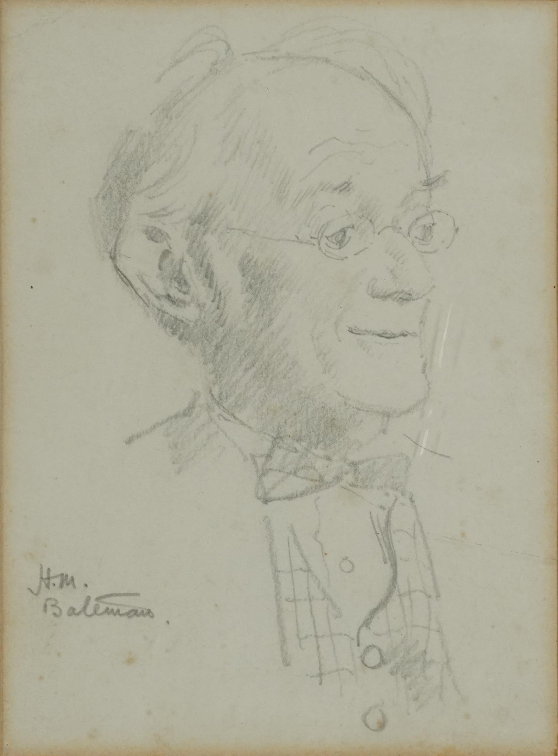 Henry Mayo Bateman | Portrait of a gentleman wearing a bow tie | MutualArt