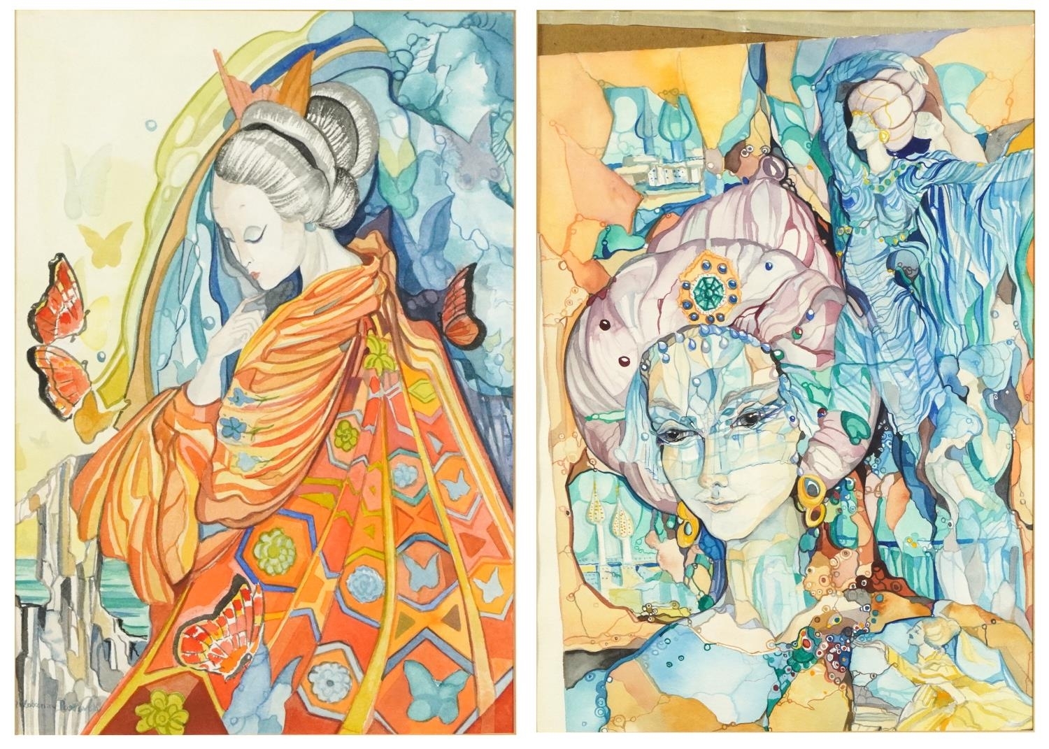 Roxane Lobanov Rostovsky | Female with butterflies and female portraits ...