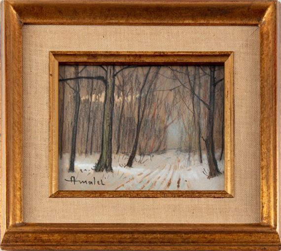 Albert Malet | Snowy forest path | MutualArt