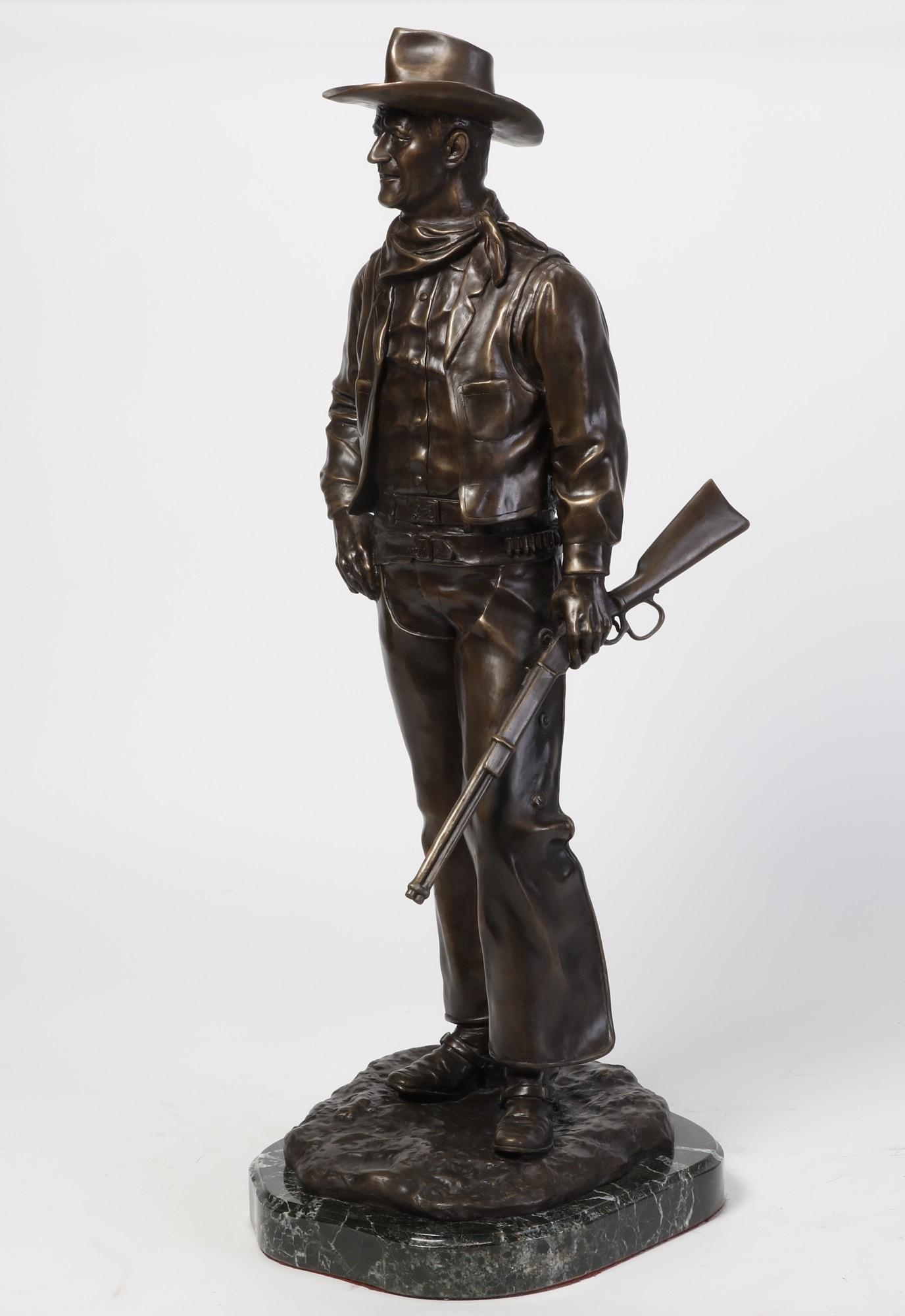 Jesse Corsaut | An American patinated bronze figure of John Wayne ...