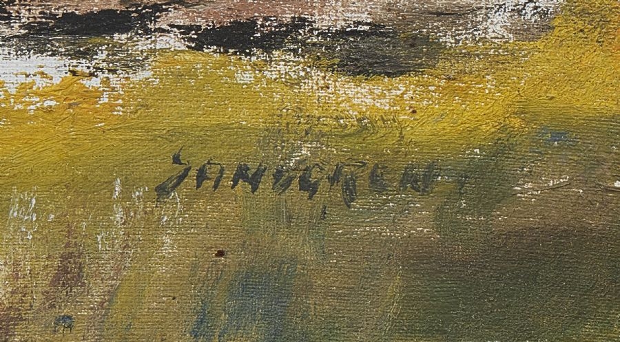 Sten Sture Sandgren | Höstlandskap med vattendrag | MutualArt