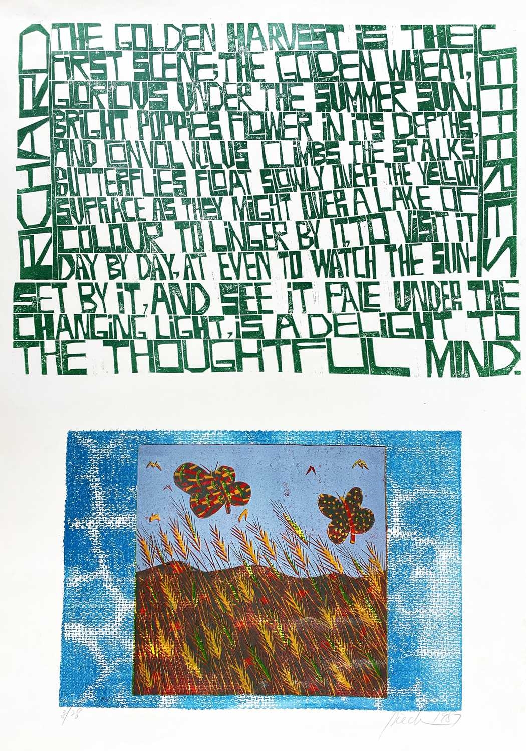 Paul Peter Piech | Superimposed of wheat and butterflies | MutualArt