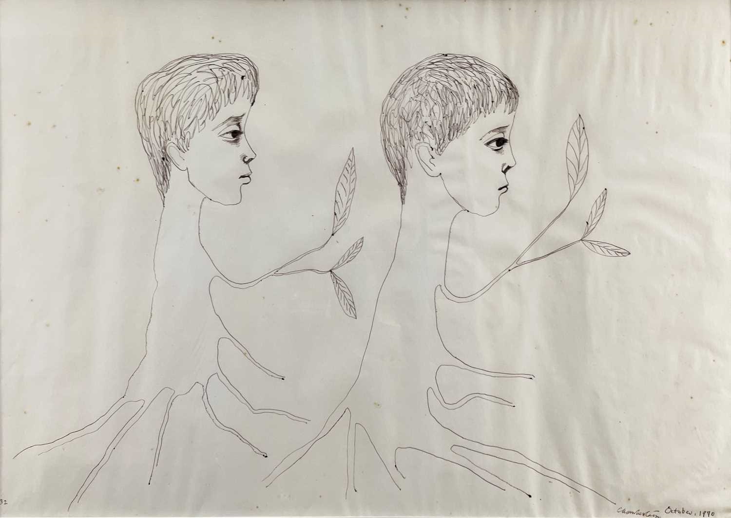 Brenda Chamberlain | Two Tree Heads | MutualArt