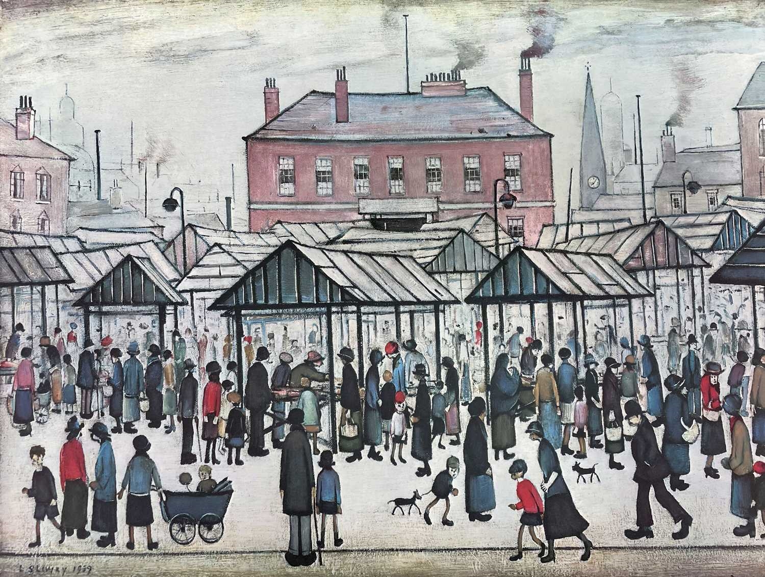 Laurence Stephen Lowry | Market Scene in a Northern Town (1973) | MutualArt