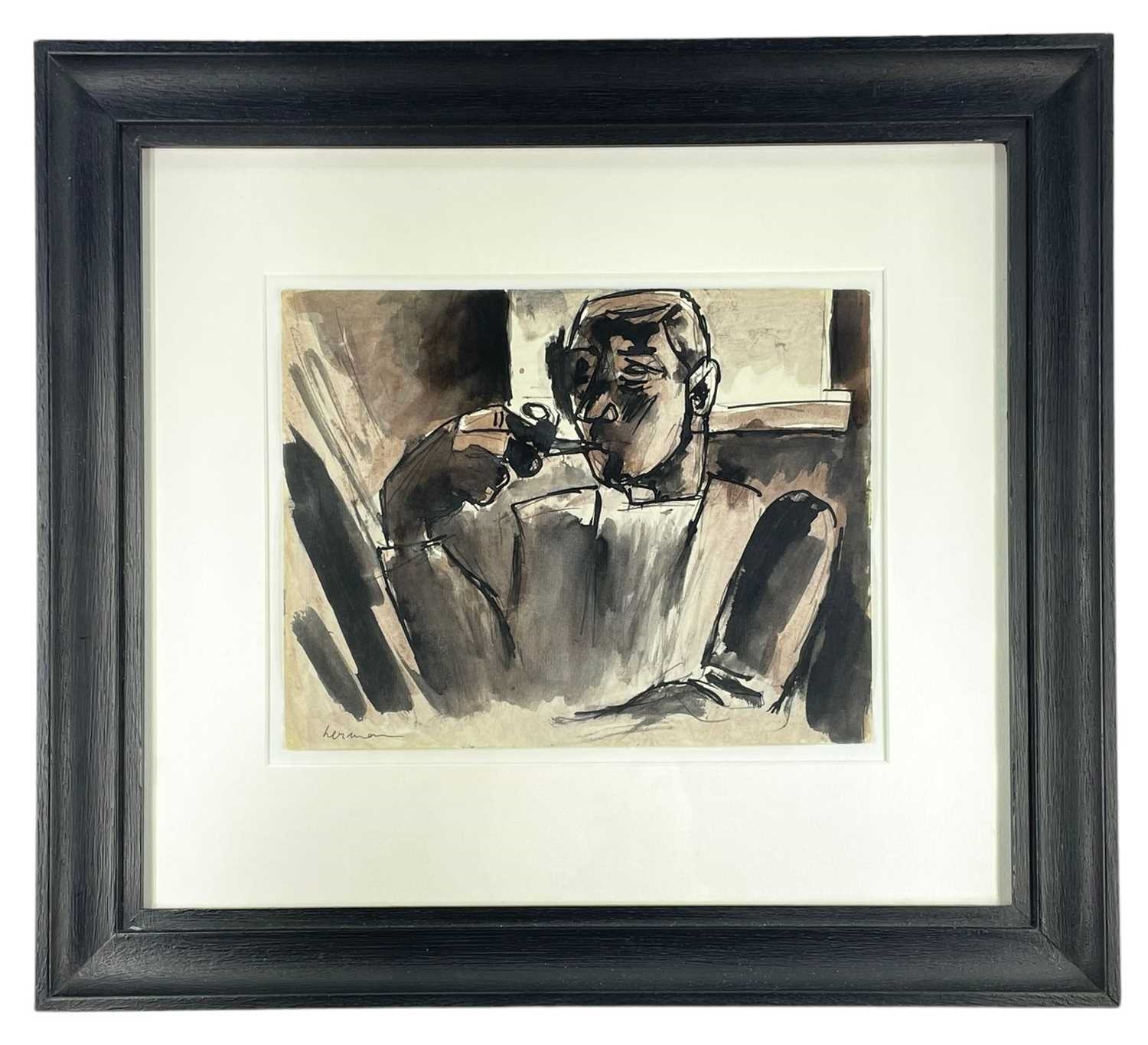Josef Herman | Man with Pipe | MutualArt