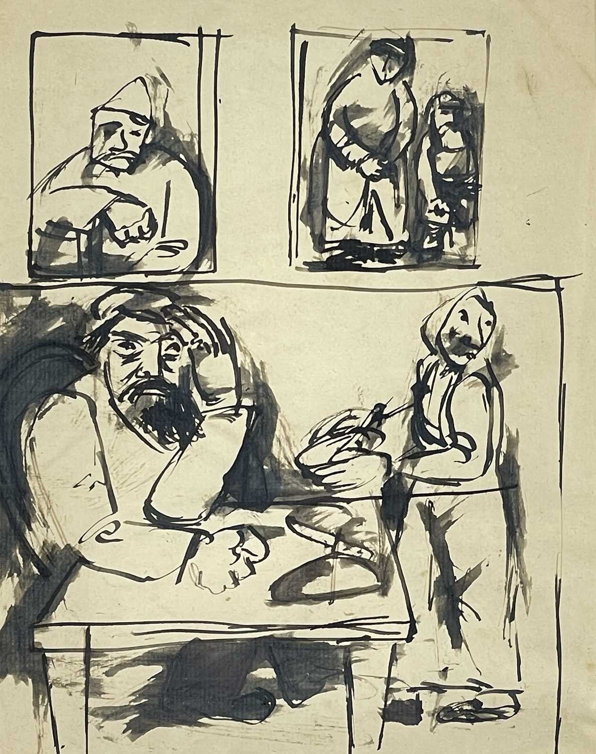 Josef Herman | figure seated at table at mealtime | MutualArt