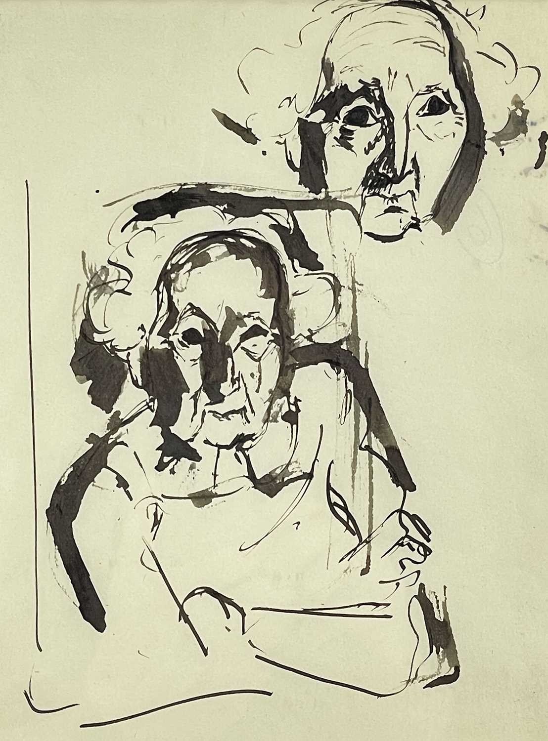 Josef Herman | head and shoulder study with head overlooking from ...