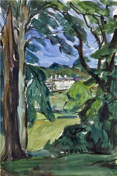 Evan Walters | view through woodland across Singleton Park and Singleton Abbey, Swansea | MutualArt