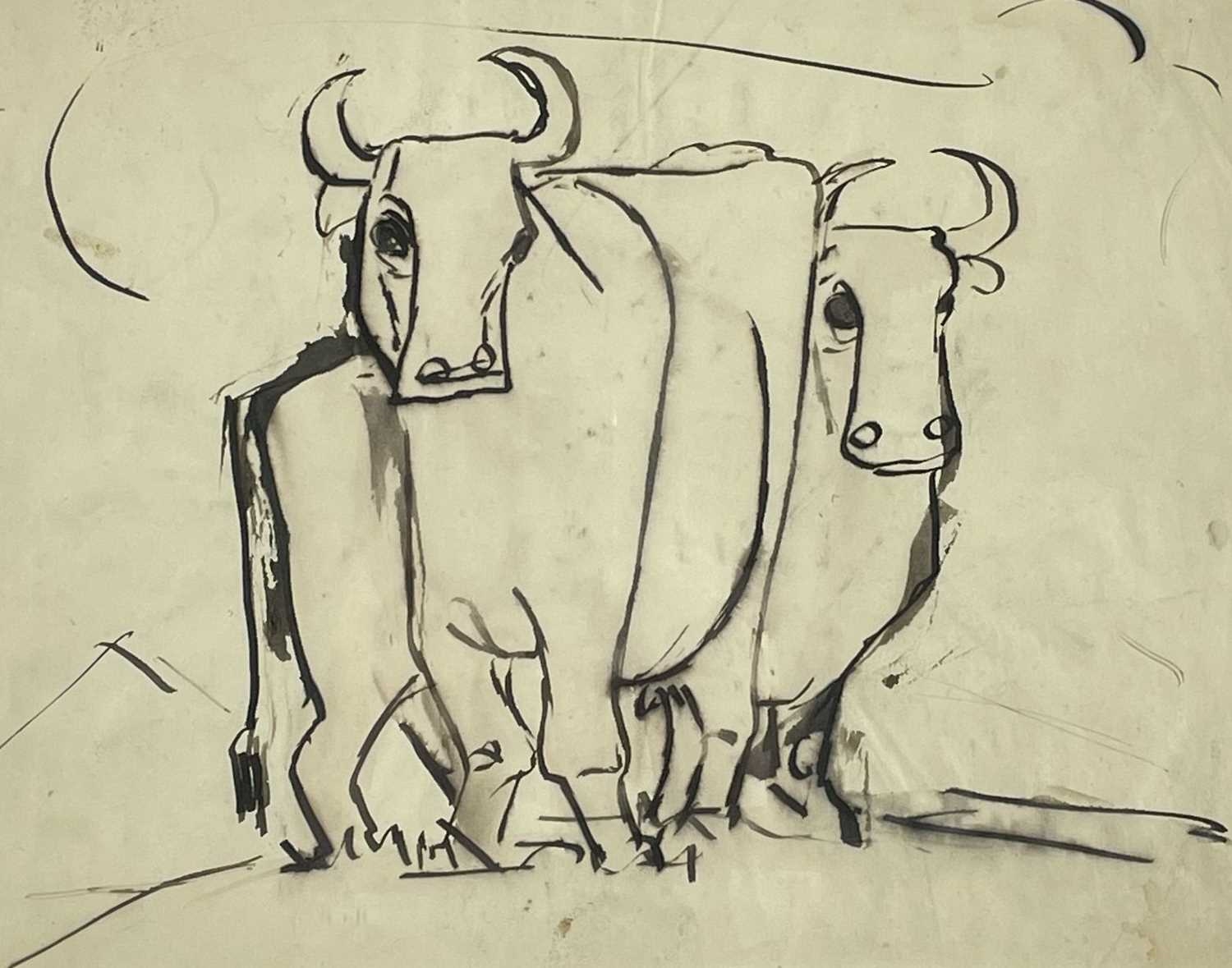 Josef Herman | standing cows | MutualArt