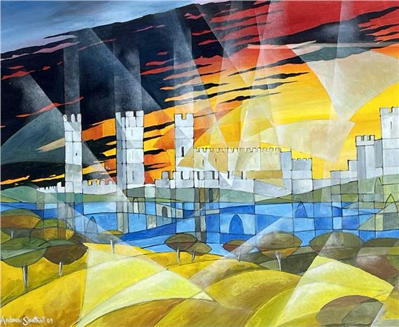 Andrew Southall | Caernarfon Castle at sunset | MutualArt