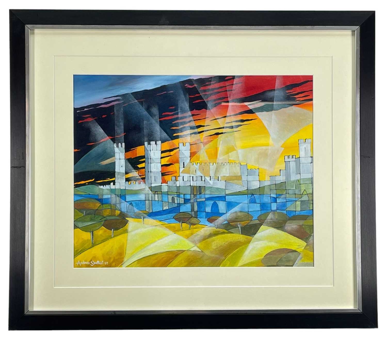 Andrew Southall | Caernarfon Castle at sunset | MutualArt