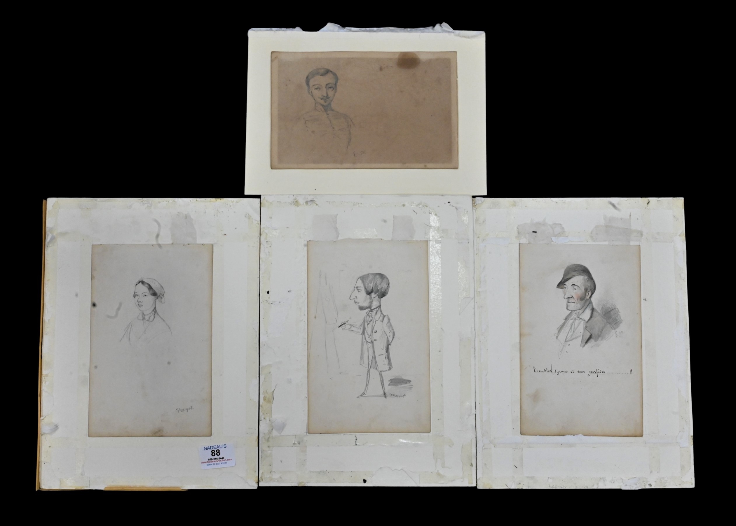 Édouard Manet | Group of Four Pencil Sketches Attributed to Edouard ...