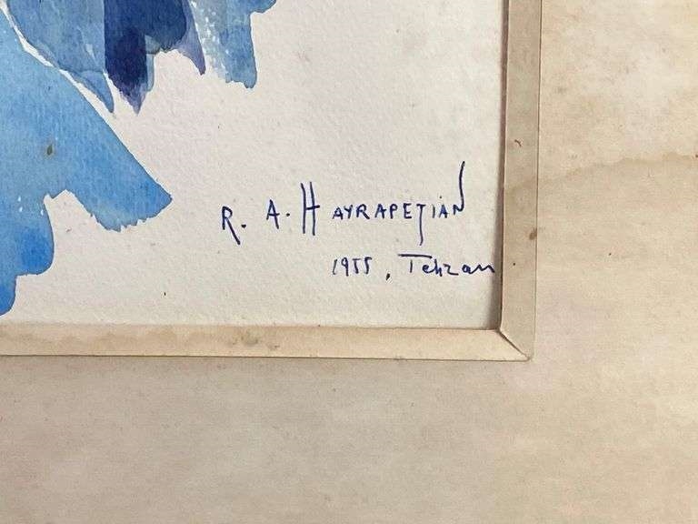 R. A. Hayrapetian | 1955 R.A. Hayrapetian Portrait Watercolor | MutualArt