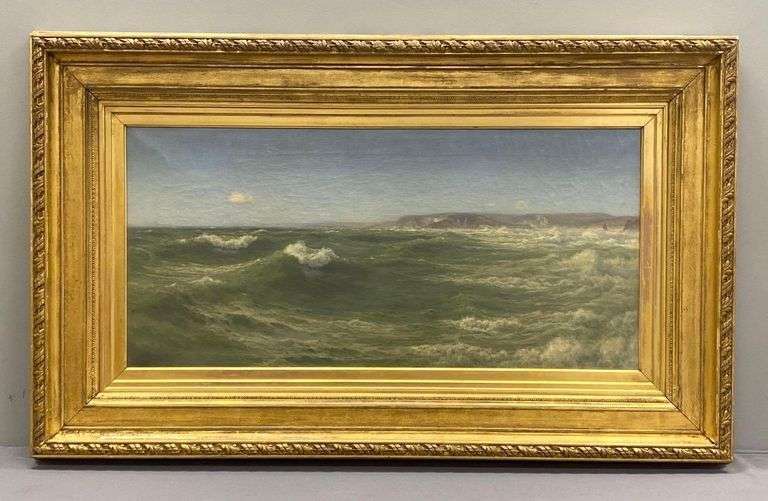 Walter James Shaw | 1897 Walter Shaw Ocean Landscape Oil Painting on ...