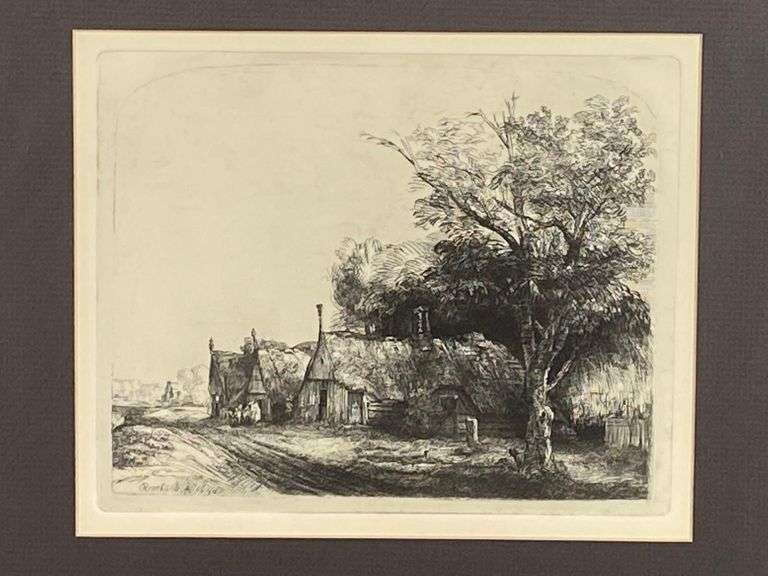 Rembrandt van Rijn | Rembrandt Landscape With Three Huts Art Print ...