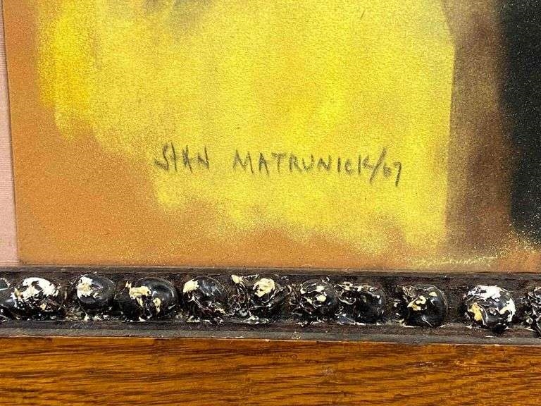 Stan Matrunick | 1967 Stan Matrunick Chief Blackhawk Pastel Painting on ...