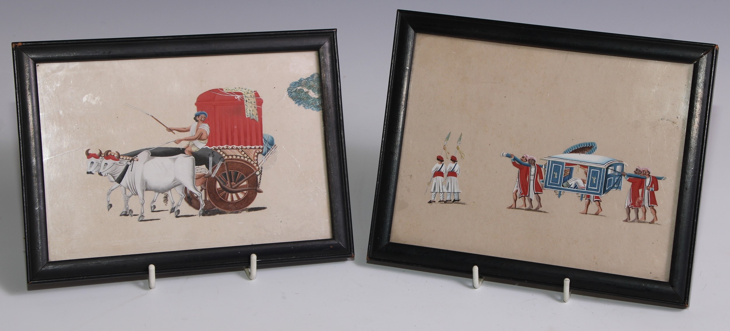 Indian School, 19th Century | A pair, Palanquin and Ox Cart | MutualArt