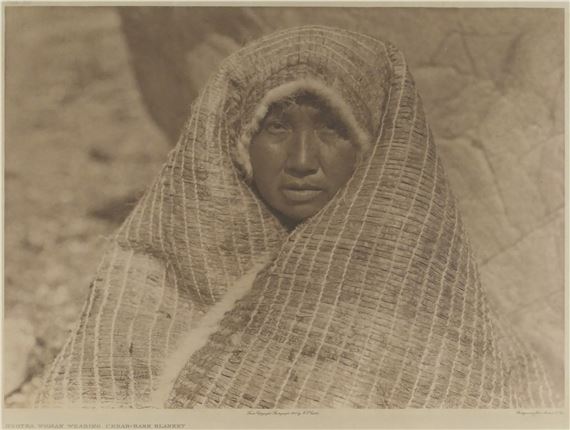 Edward S. Curtis | ''Nootka Woman Wearing Cedar-Bark Blanket'' (1915 ...