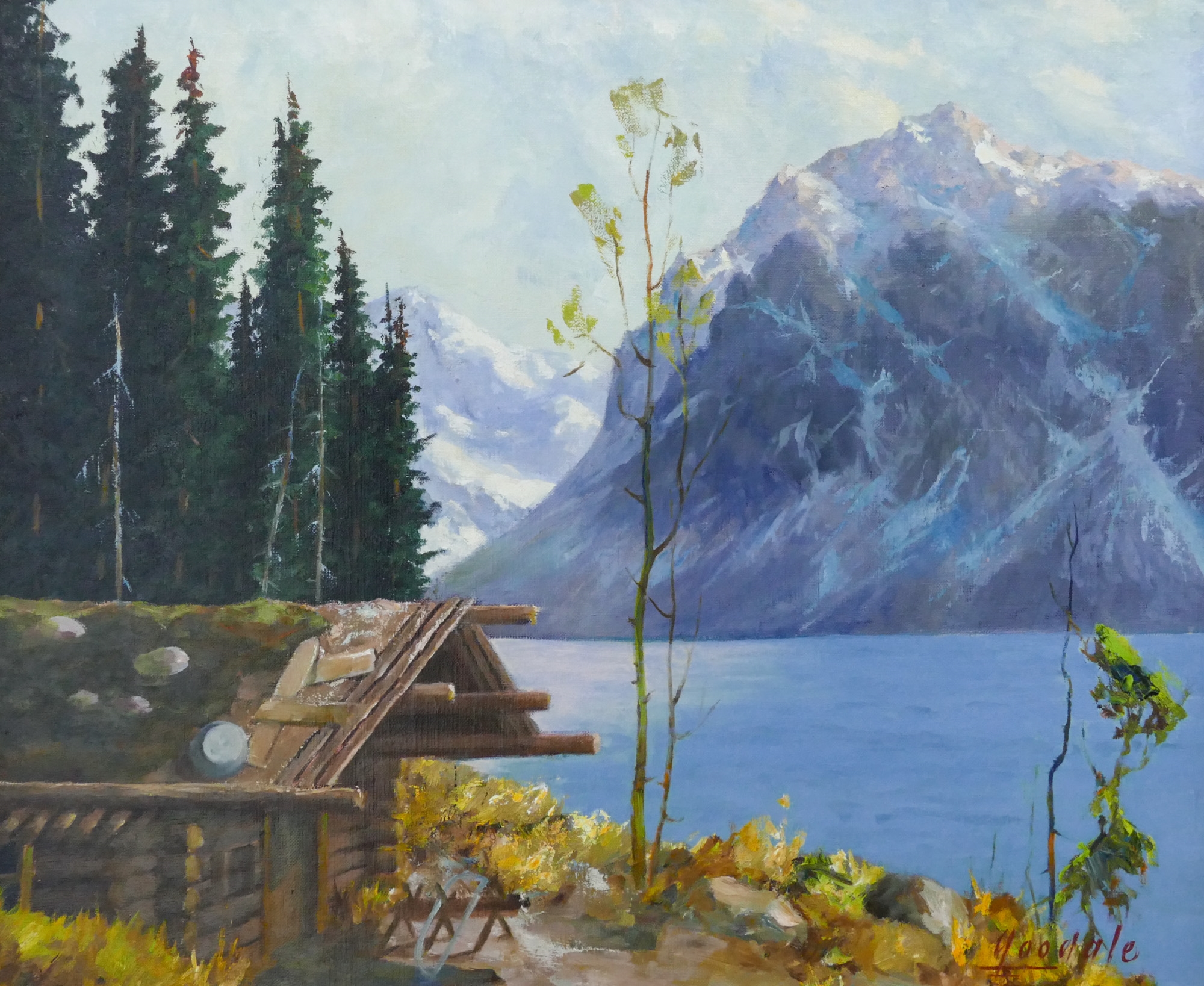 Harvey Goodale | Alaskan Cabin Landscape | MutualArt