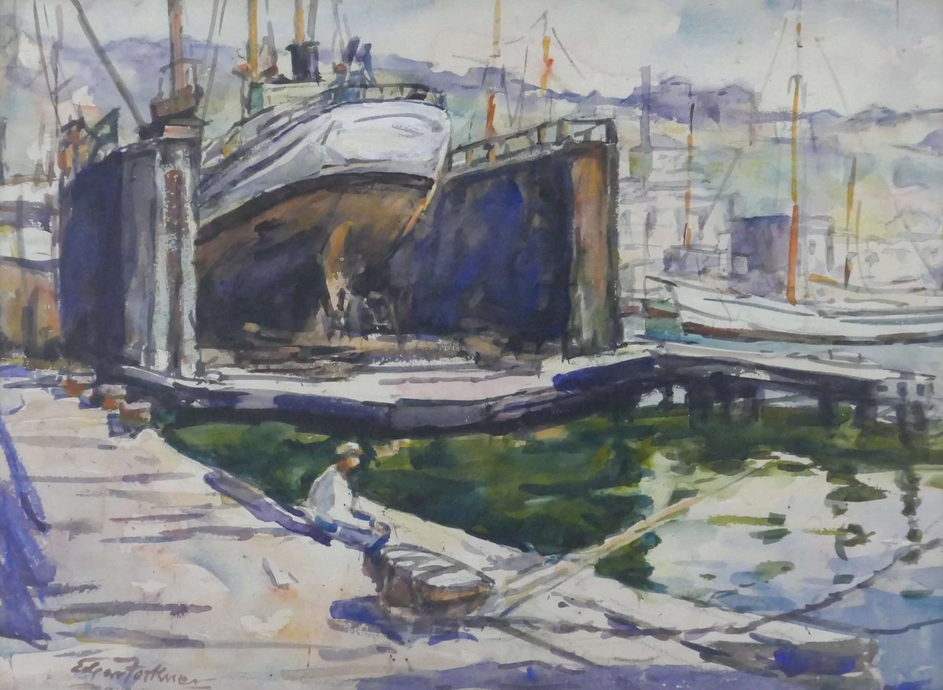 J. Edgar Forkner | Seattle Docks | MutualArt