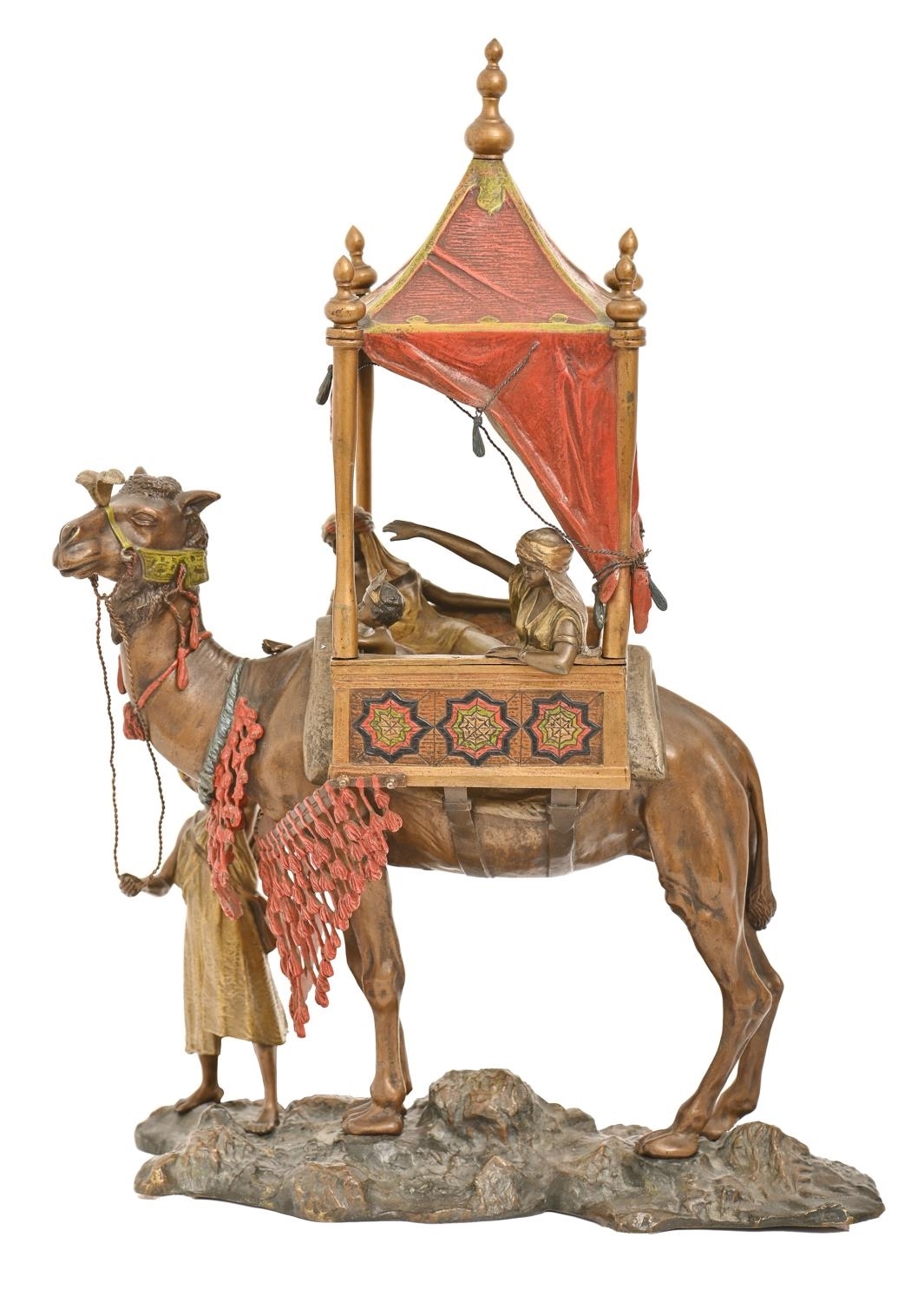 Alfonzo Titze | A cold painted orientalist lamp in the form of a camel ...