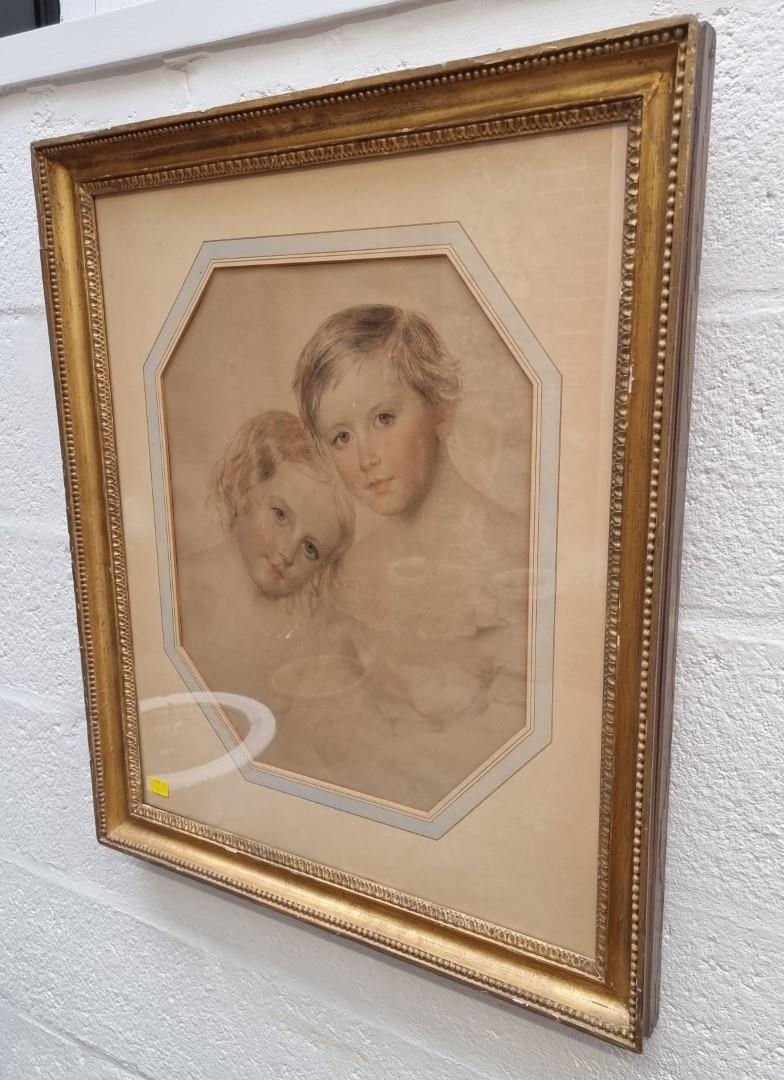 Adam Buck | Head and shoulders portrait of two children | MutualArt