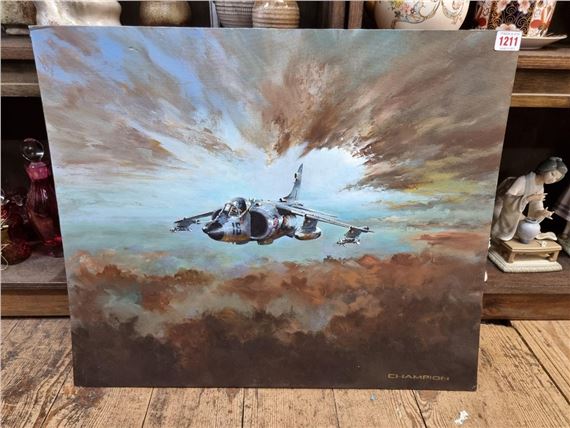 Peter Champion | Sea Harrier in flight | MutualArt