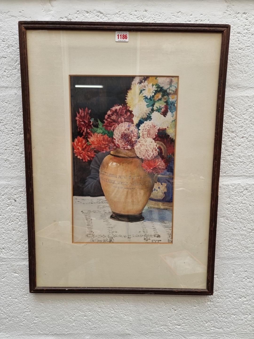 Edith Grace Wheatley | Still life of dahlias in a jug | MutualArt