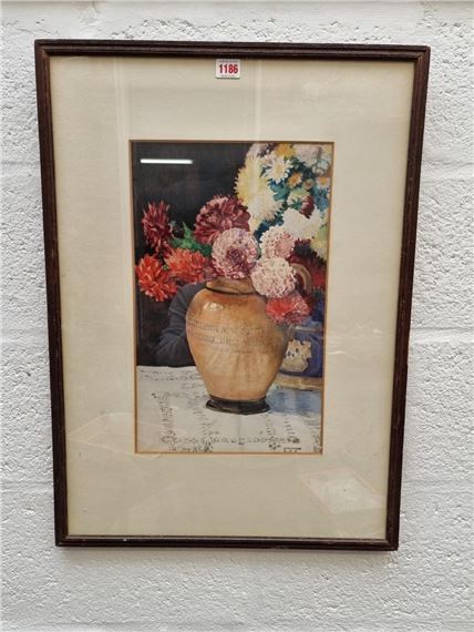 Edith Grace Wheatley | Still life of dahlias in a jug | MutualArt