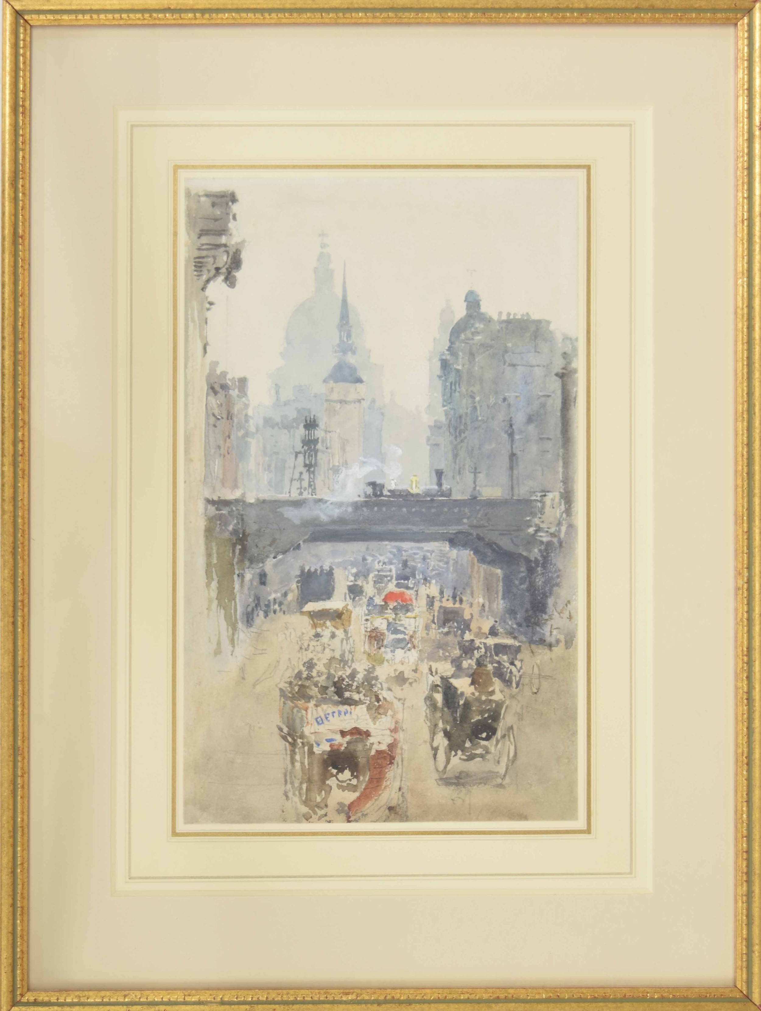 Albert Ludovici | Steam engine passing over Ludgate Hill, St Paul's ...