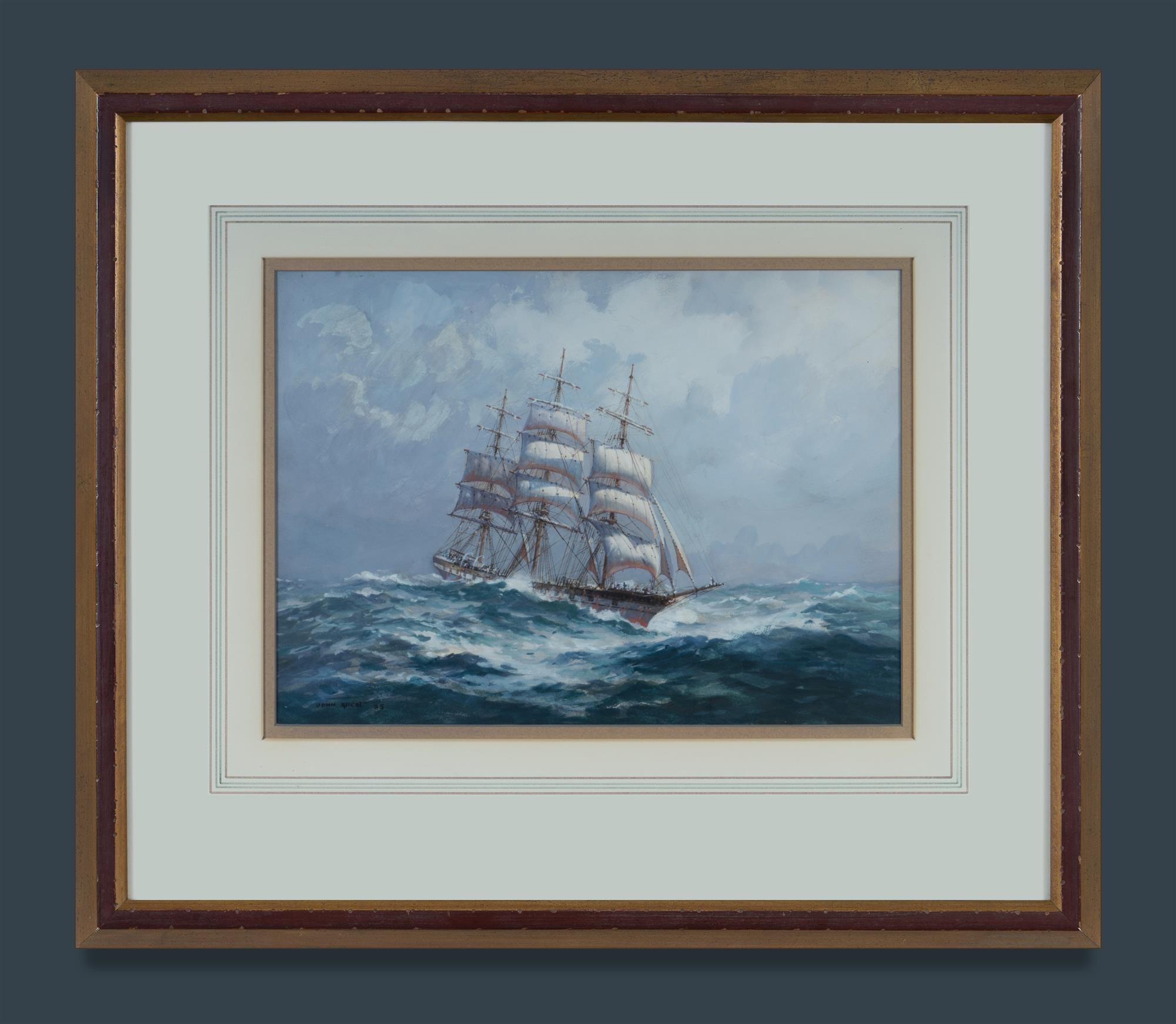 John Charles Allcot | Ship in Full Sail, 1935 (1935) | MutualArt
