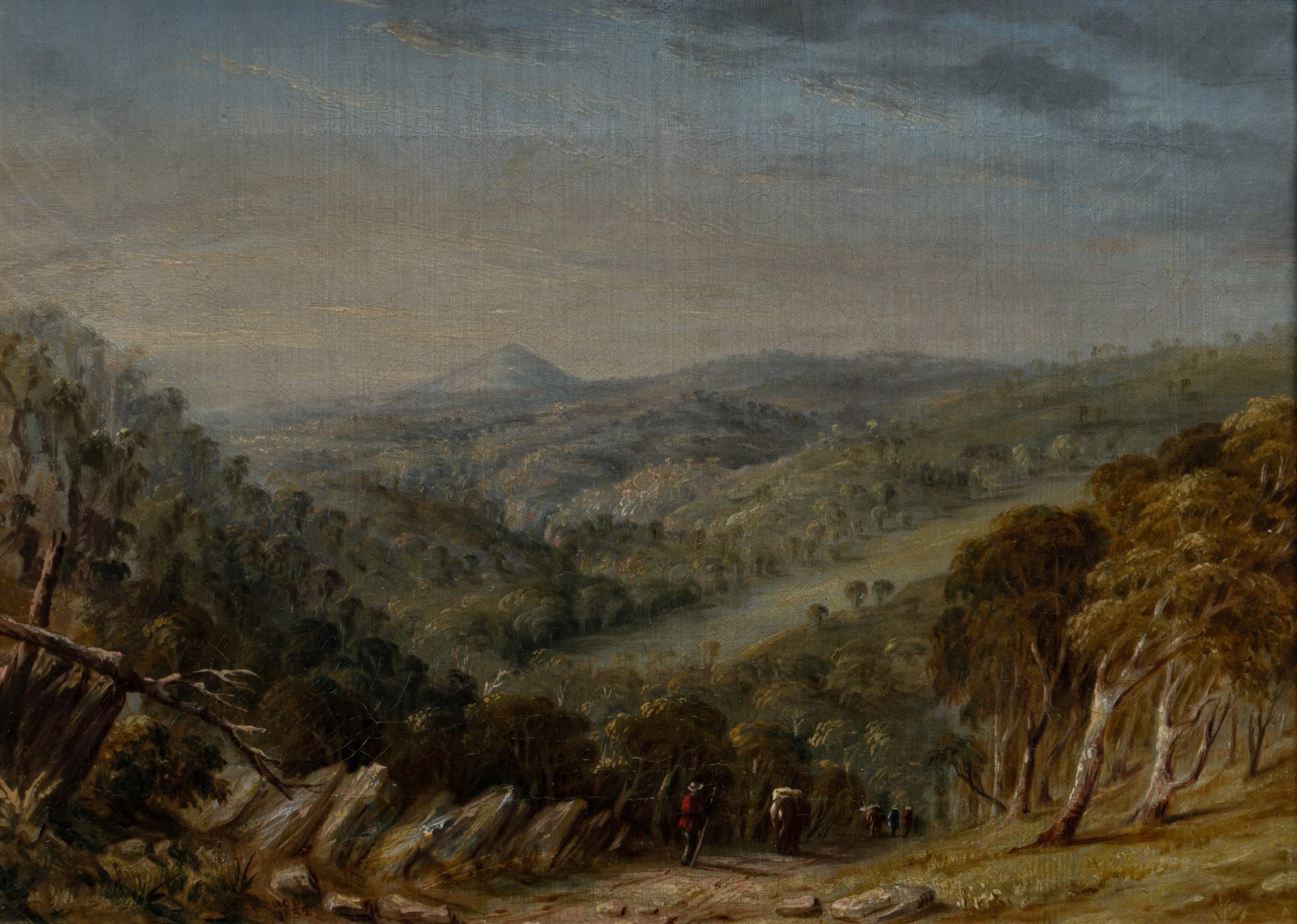 George Peacock | Australian Landscape with Travellers on a Path, 1852 ...