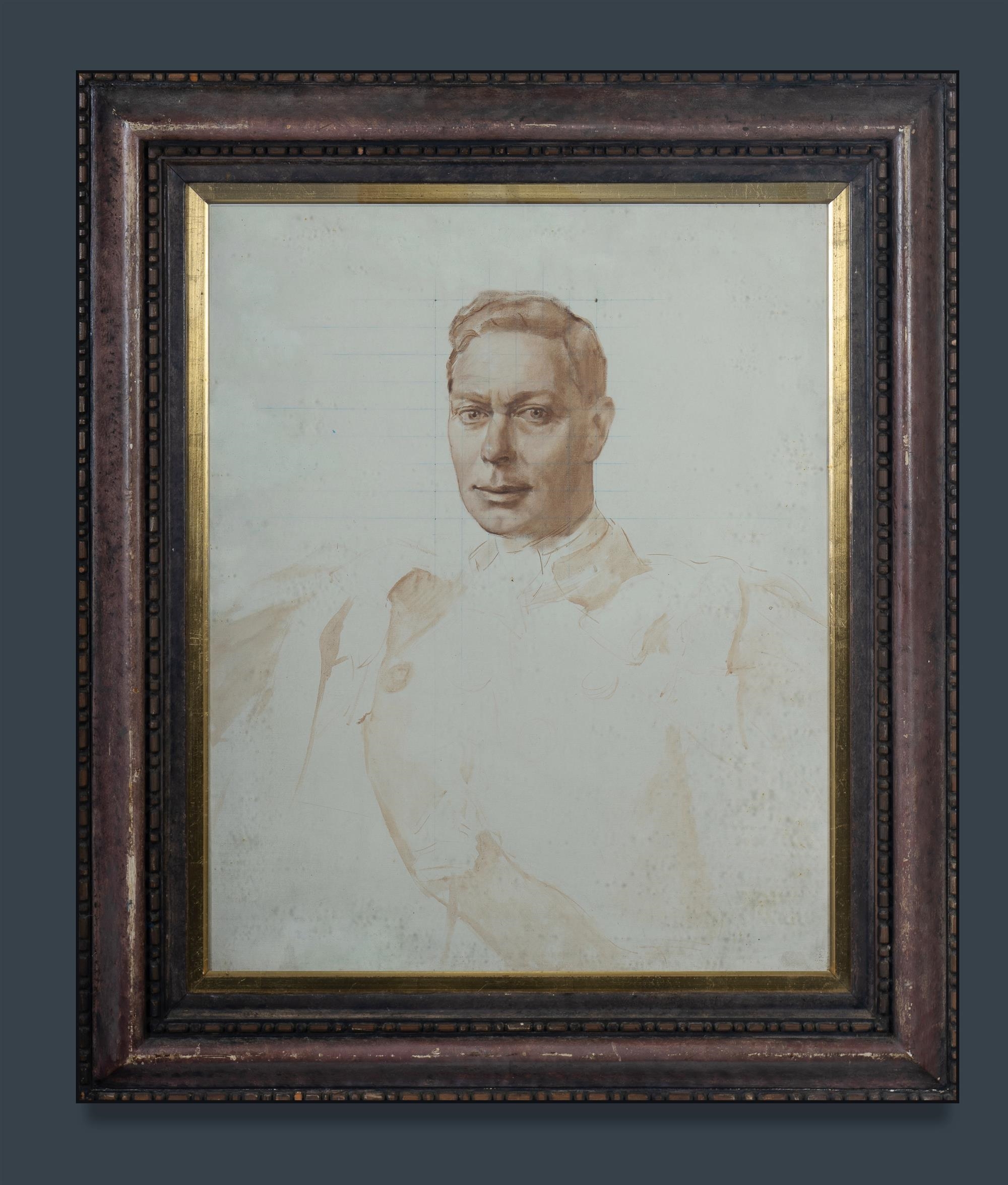 Gerald Festus Kelly | King George VI, bust length unfinished portrait study | MutualArt