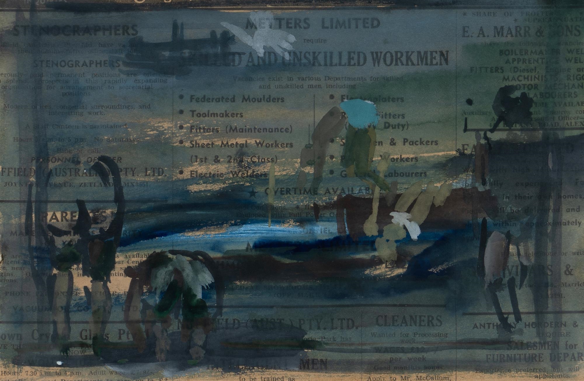 John Passmore | Figures by the Sea, with Man Diving | MutualArt