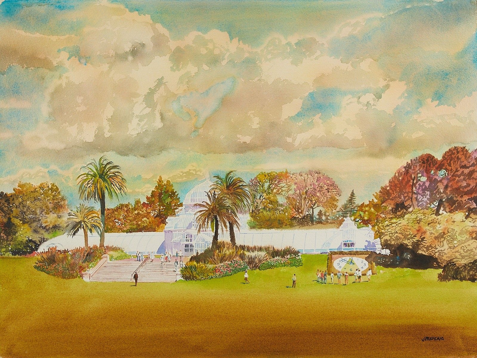 Joseph E. Frederic | One painting depicting a conservatory or ...