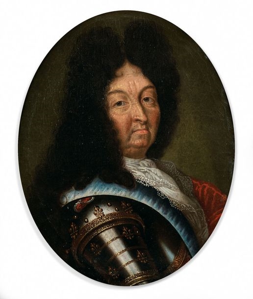 French School, 18th Century | Portrait of Louis XIV in armor | MutualArt