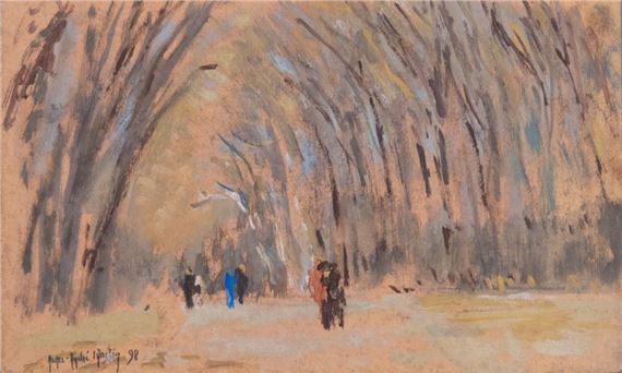 Henri André Martin | Hiver dans les allées du Parc de la Tête d’Or ...