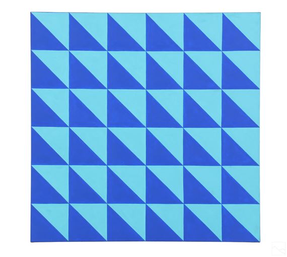 Tim Ray Fisher | Modern Op Art work depicting blue tone geometric forms ...
