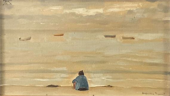 Augustin Rouart | Jeune femme assise devant la mer | MutualArt