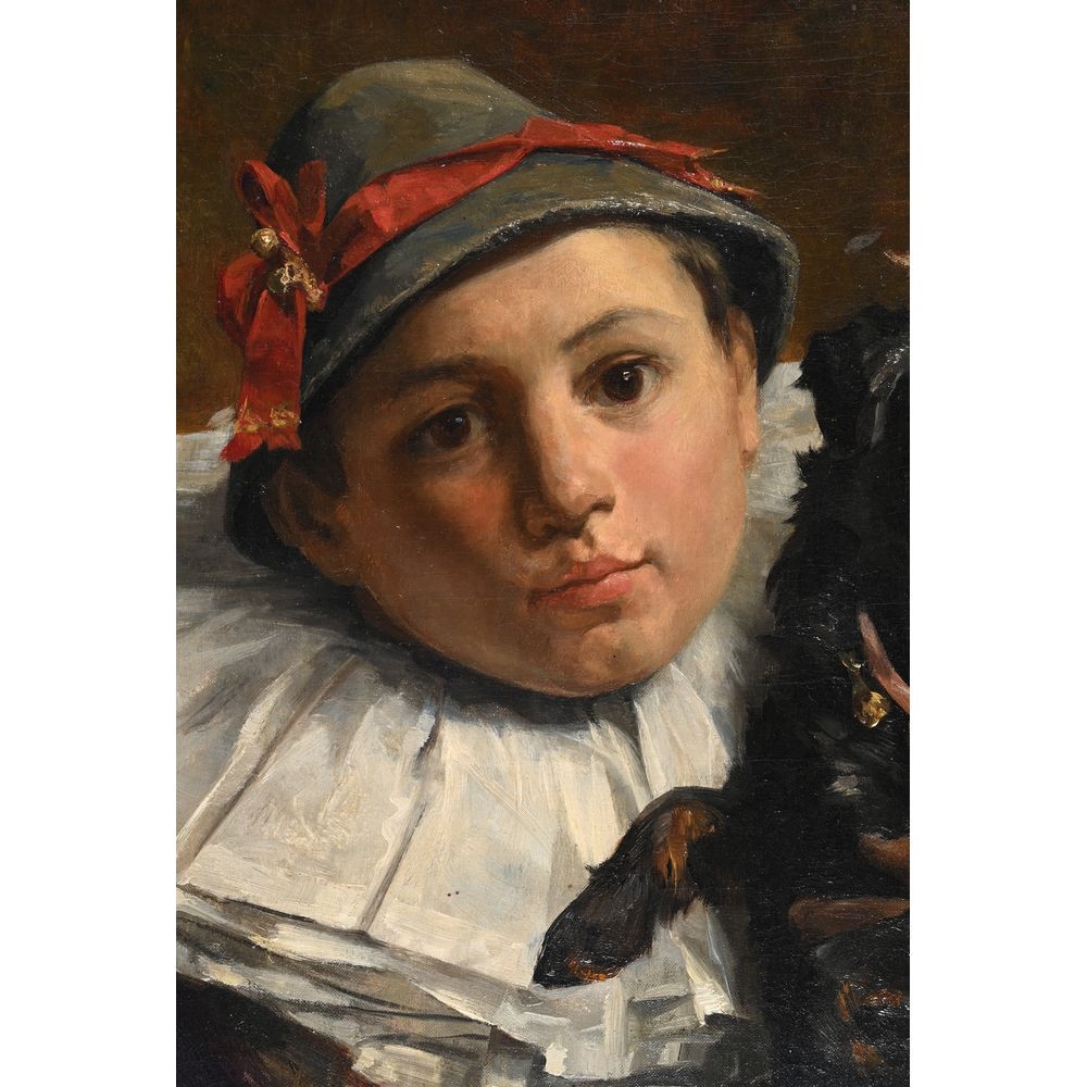 Charles van den Eycken | Le jeune arlequin et son chien | MutualArt